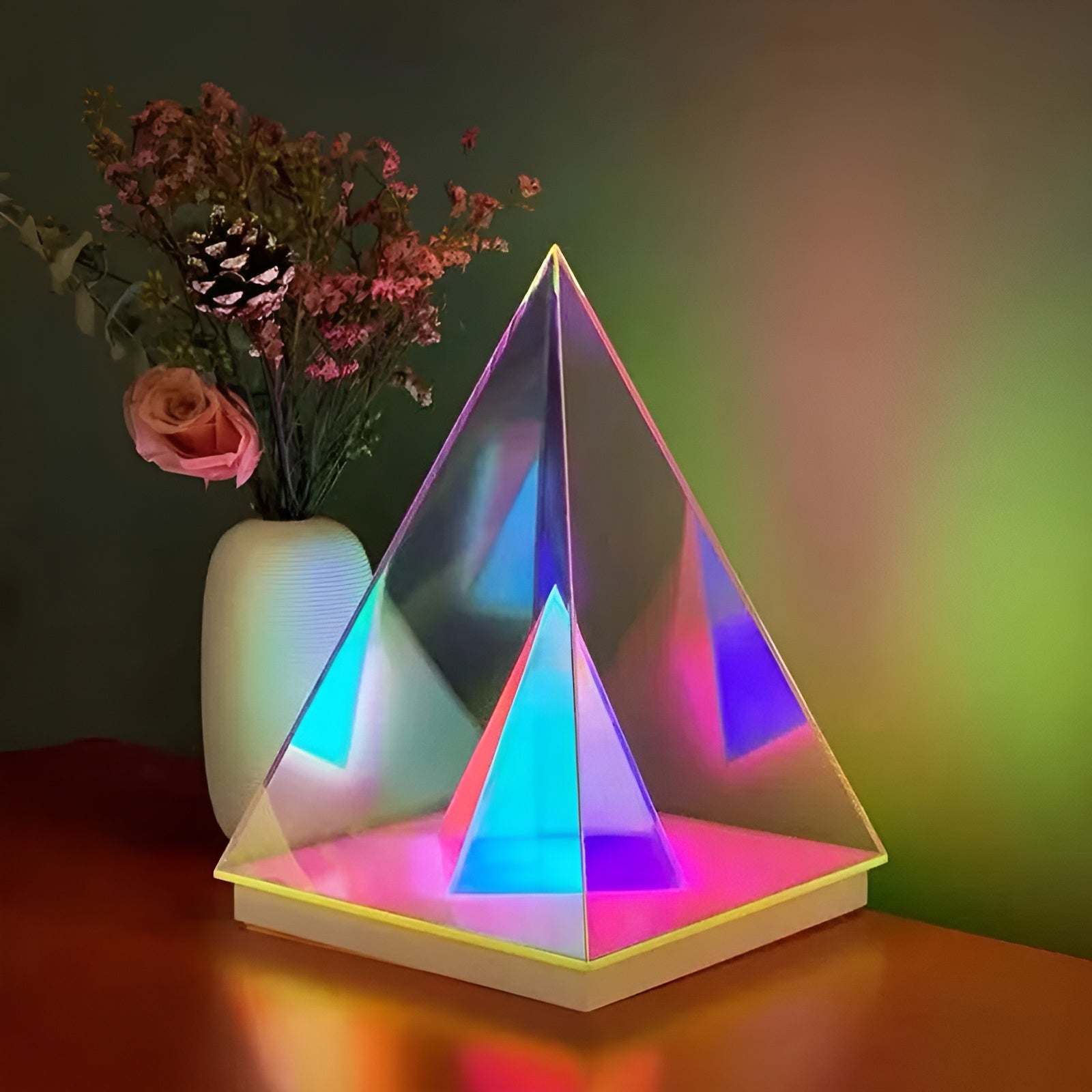 Crystal Light Pyramid - ZULIE E-COMMERCE LLC DBA LIT LAMP