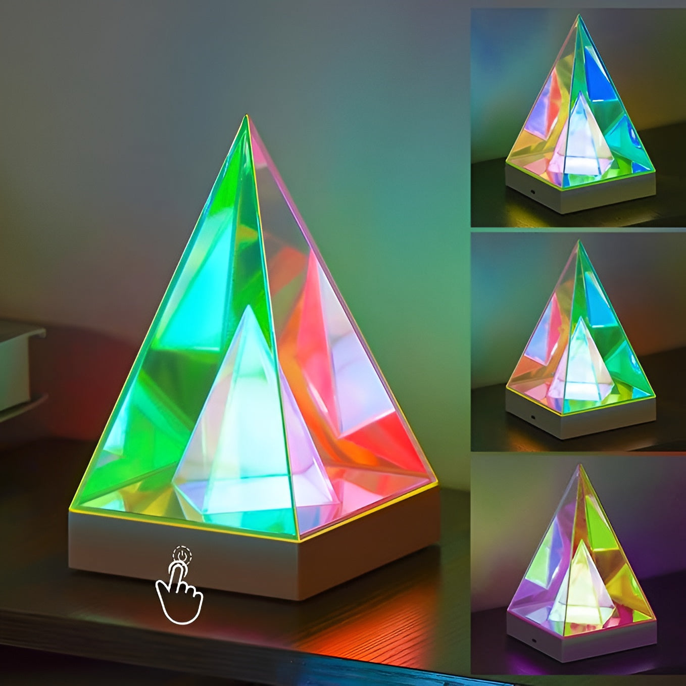 Crystal Light Pyramid - ZULIE E-COMMERCE LLC DBA LIT LAMP