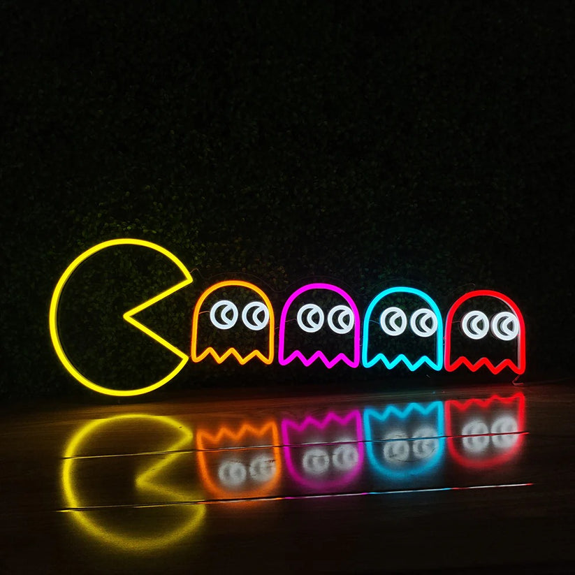 Pac Man Neon Sign – ZULIE E-COMMERCE LLC DBA LIT LAMP