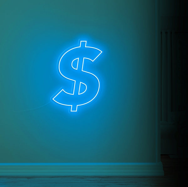 Dollar Sign Neon Sign - ZULIE E-COMMERCE LLC DBA LIT LAMP