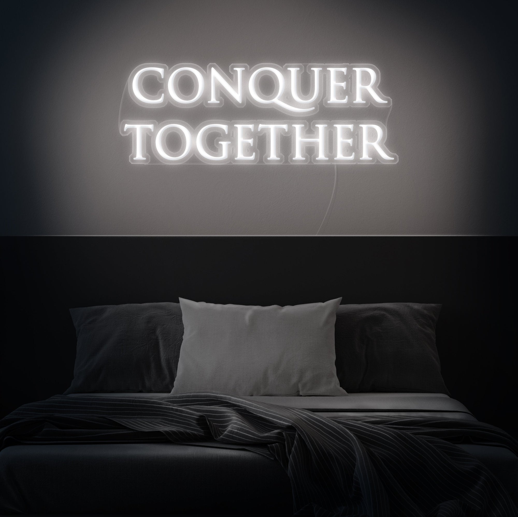 Conquer Together Neon Sign - ZULIE E-COMMERCE LLC DBA LIT LAMP