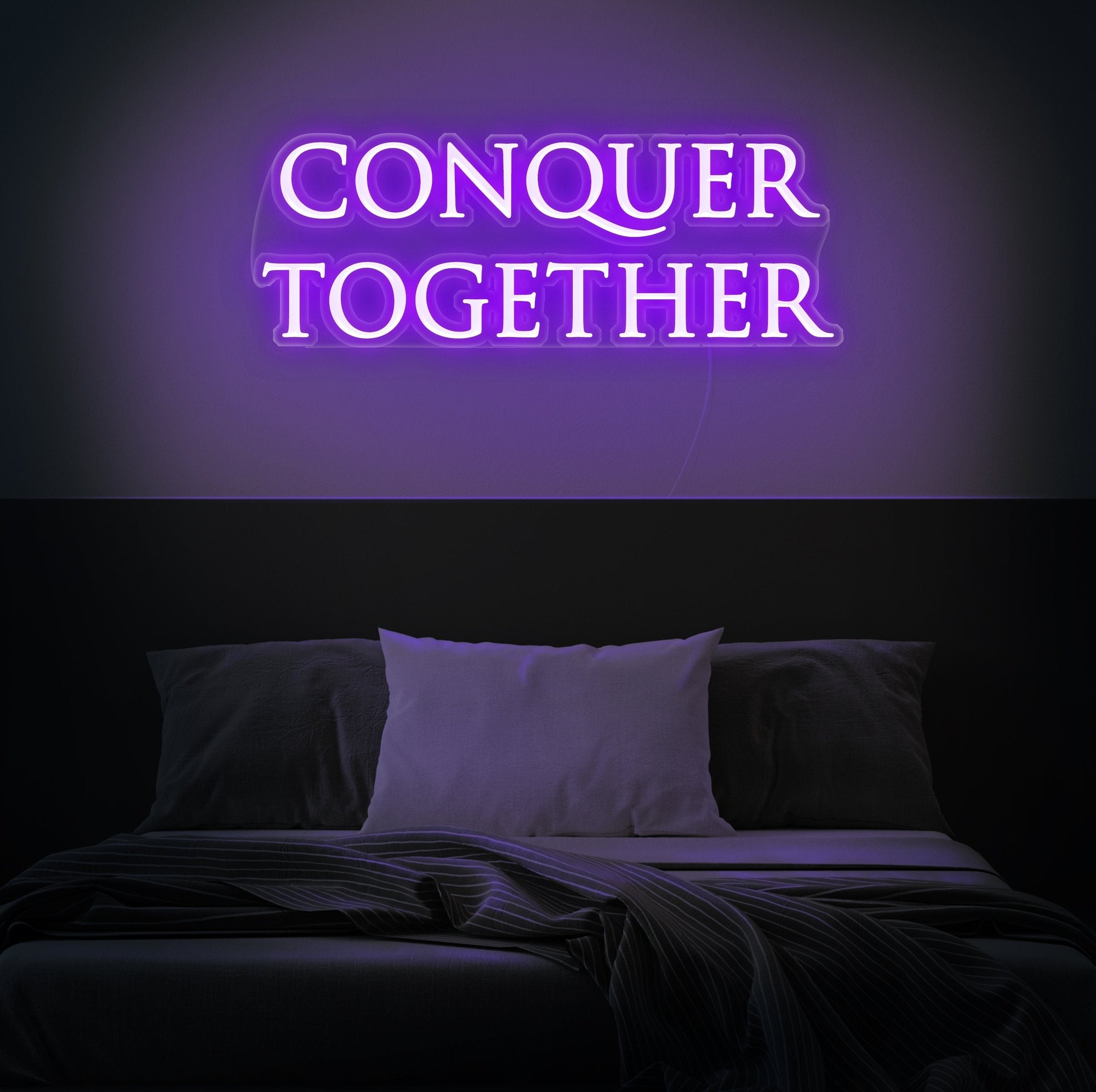 Conquer Together Neon Sign - ZULIE E-COMMERCE LLC DBA LIT LAMP