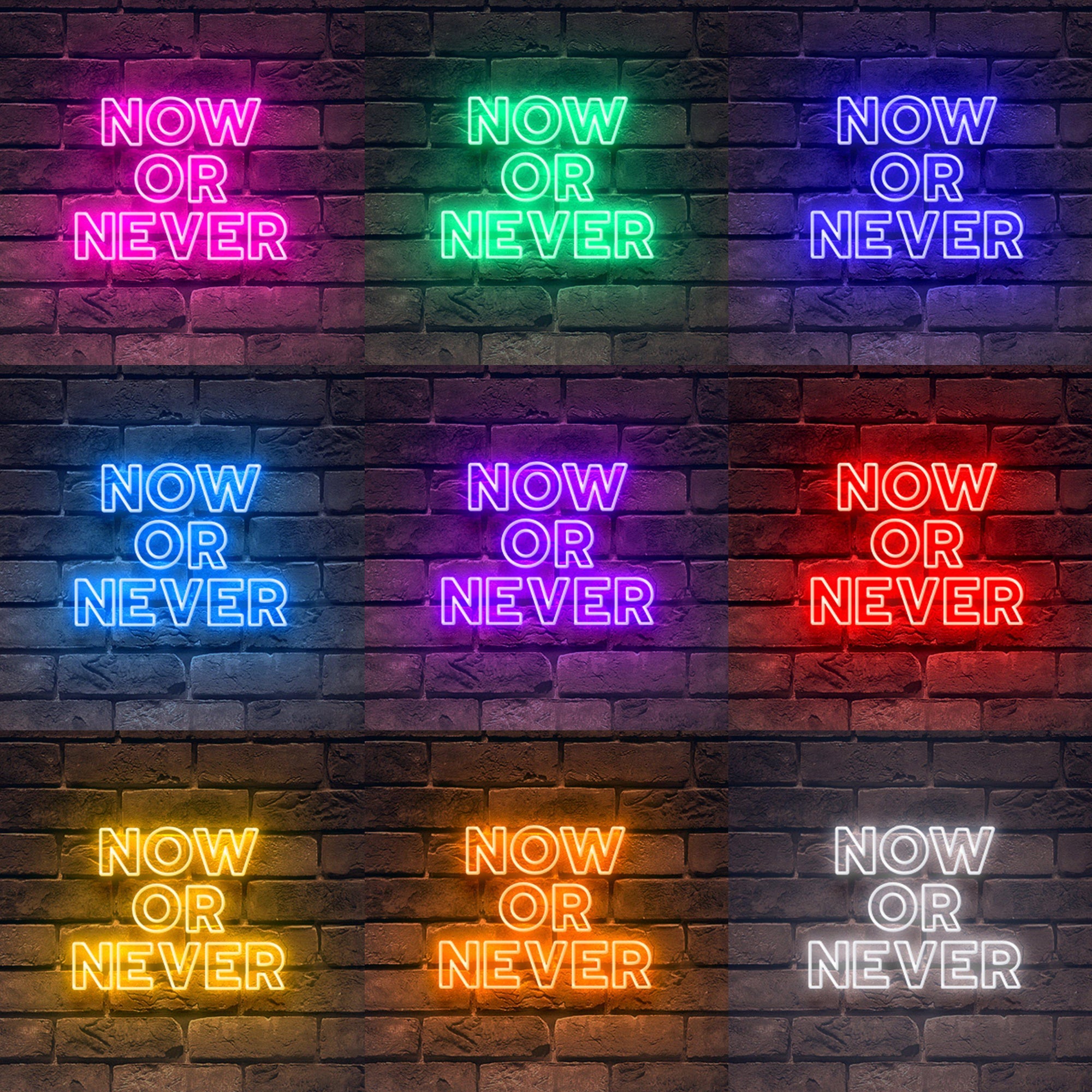 Now Or Never Neon Sign - ZULIE E-COMMERCE LLC DBA LIT LAMP