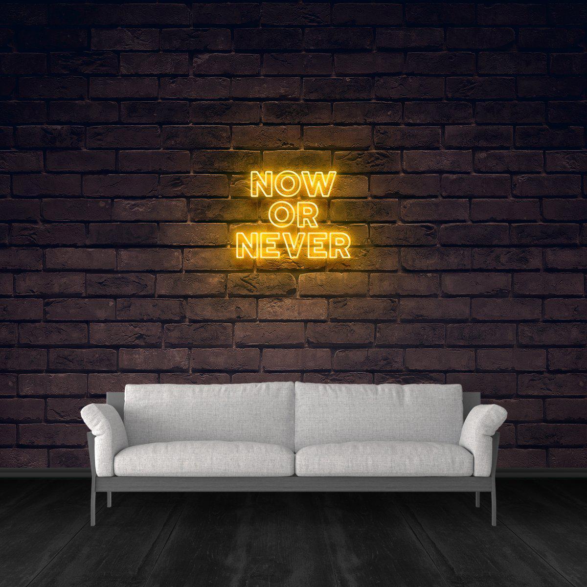 Now Or Never Neon Sign - ZULIE E-COMMERCE LLC DBA LIT LAMP