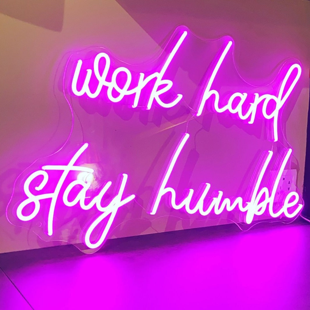 Work Hard Stay Humble Neon Sign - ZULIE E-COMMERCE LLC DBA LIT LAMP